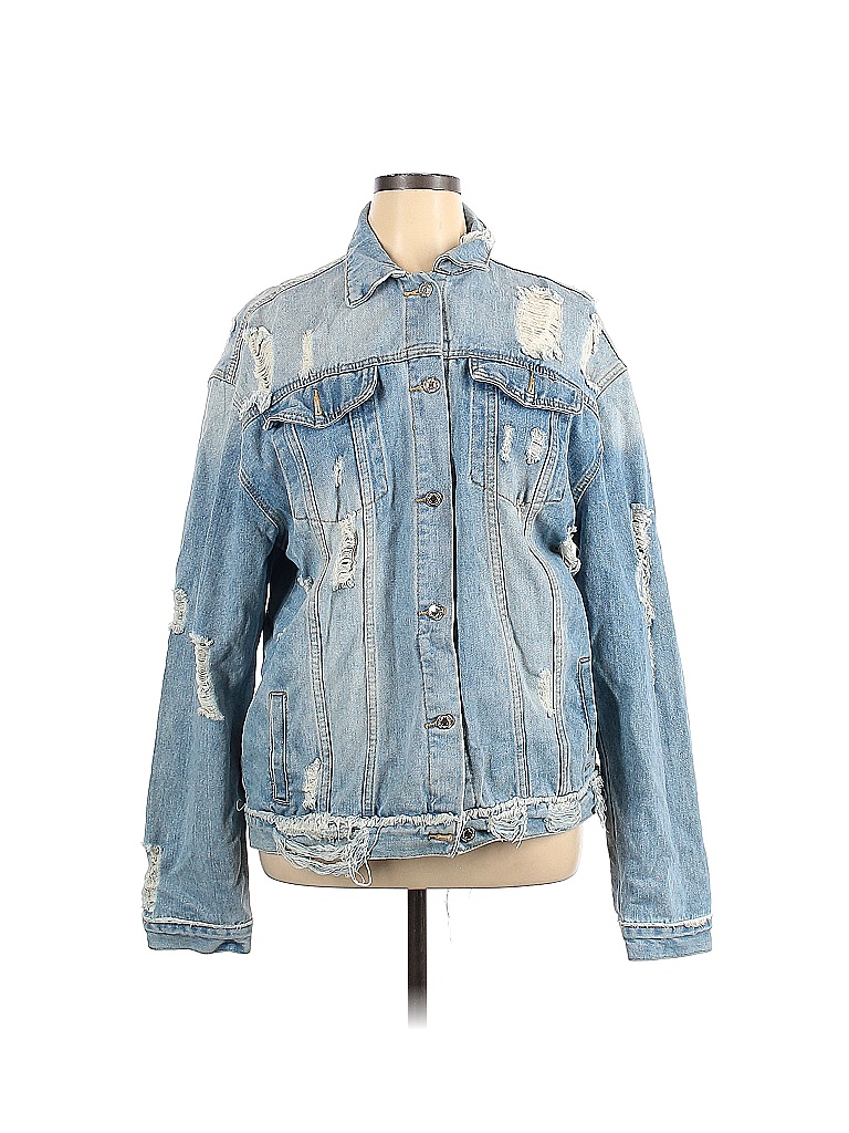 Levi Strauss Signature Solid Blue Denim Jacket Size Xl 46 Off Thredup