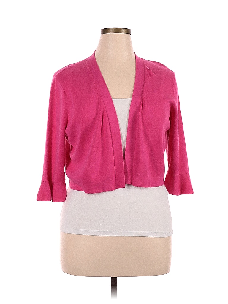 Talbots Outlet Solid Color Block Colored Pink Cardigan Size Xl 64