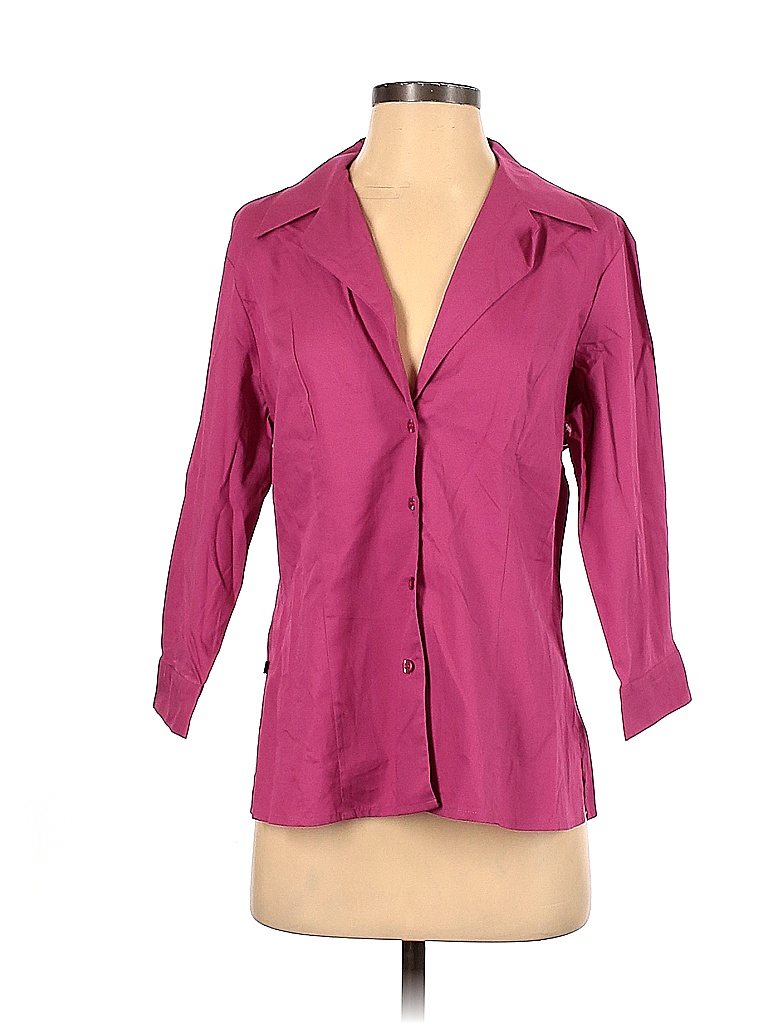 Allison Morgan 100% Cotton Solid Pink Long Sleeve Button-Down Shirt Size M - 69% off | thredUP