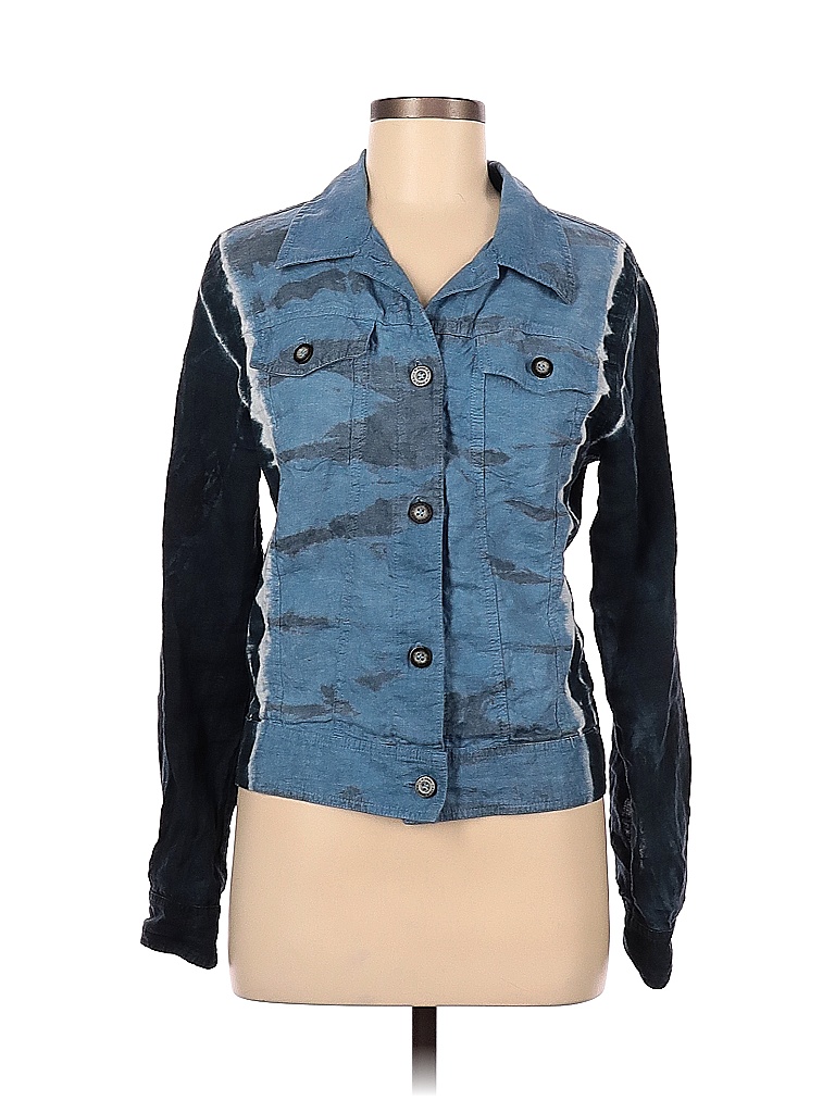 Hard Tail 100 Linen Solid Blue Denim Jacket Size S 72 Off Thredup