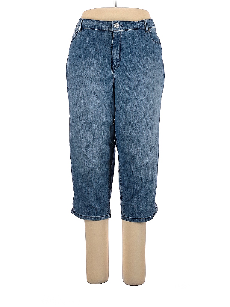 Gloria Vanderbilt Solid Blue Jeans Size 22 (Plus) - 62% off | thredUP