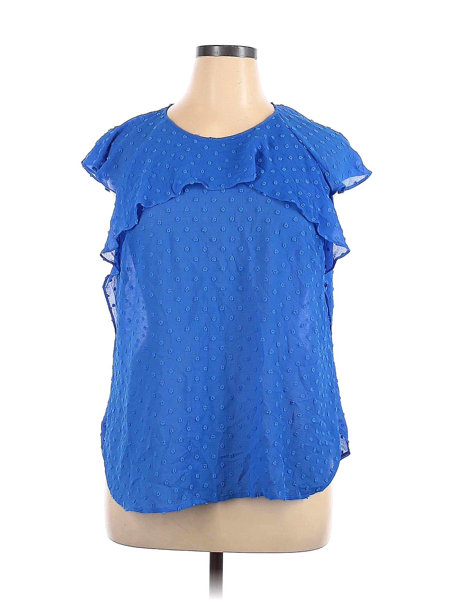 I Heart Ronson 100 Polyester Blue Sleeveless Blouse Size Xl 68 Off