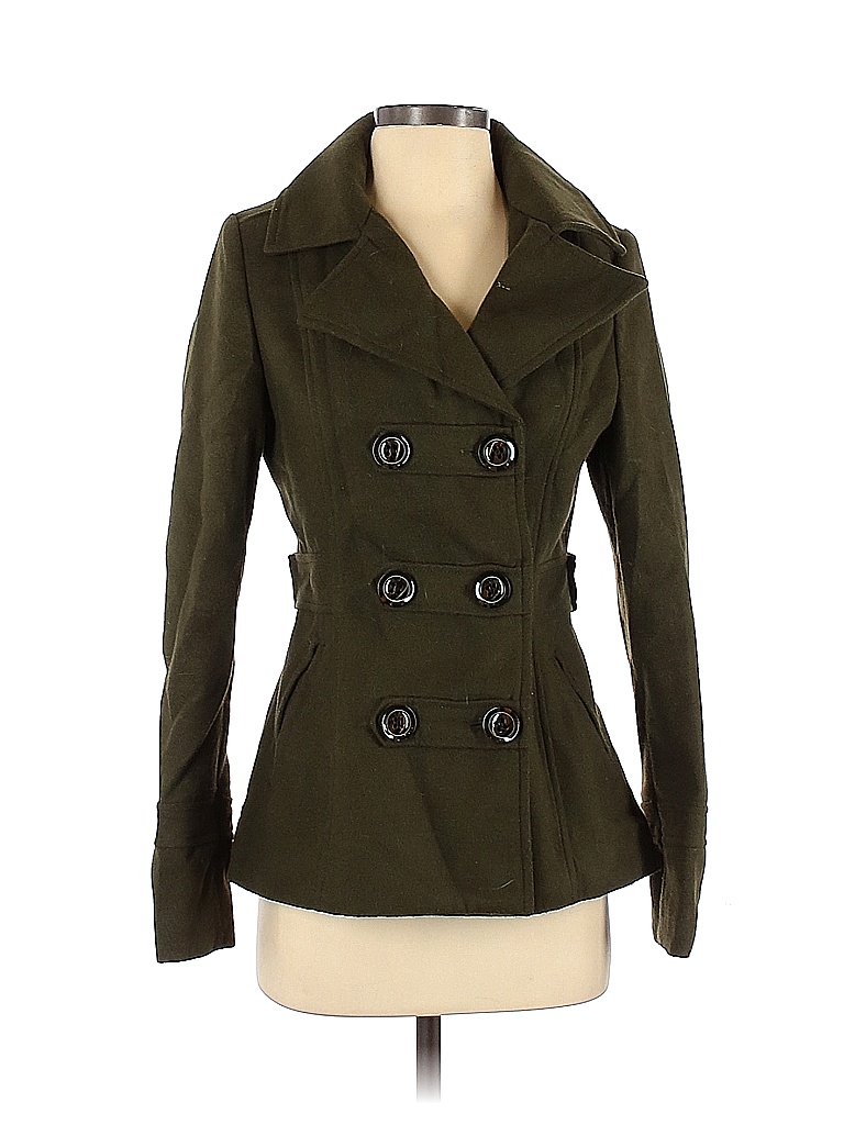 American Rag Cie Solid Colored Green Coat Size XS - 80% off | thredUP