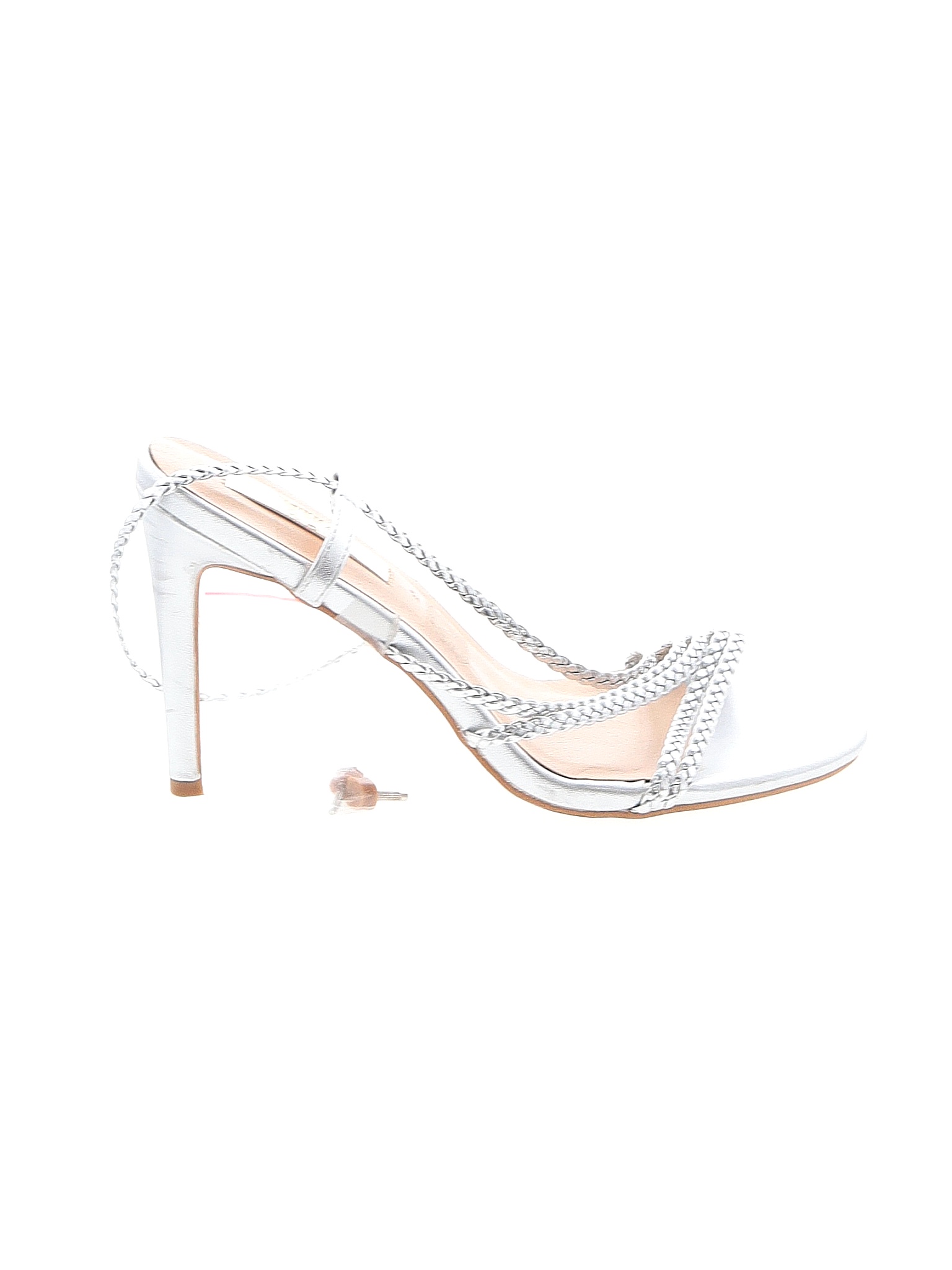 Olivia Miller Solid White Silver Heels Size 8 1/2 - 60% off | thredUP