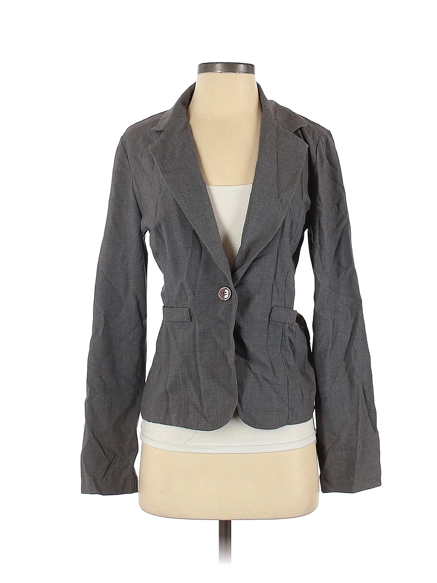 Mandee Solid Gray Blazer Size S - 76% off | thredUP