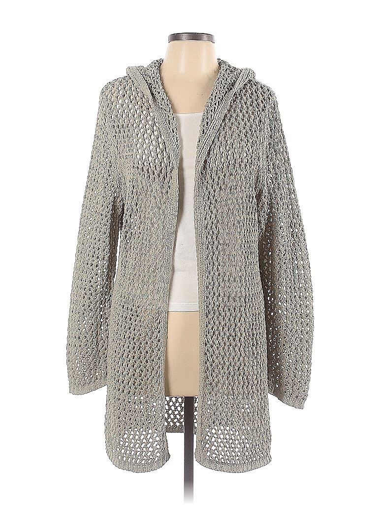 Nicole Miller Artelier 100% Polyester Color Block Solid Tan Cardigan ...