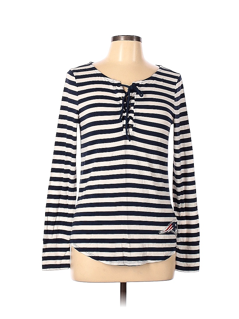 Meesh & Mia Stripes Multi Color Blue Long Sleeve Top Size L - 84% off ...