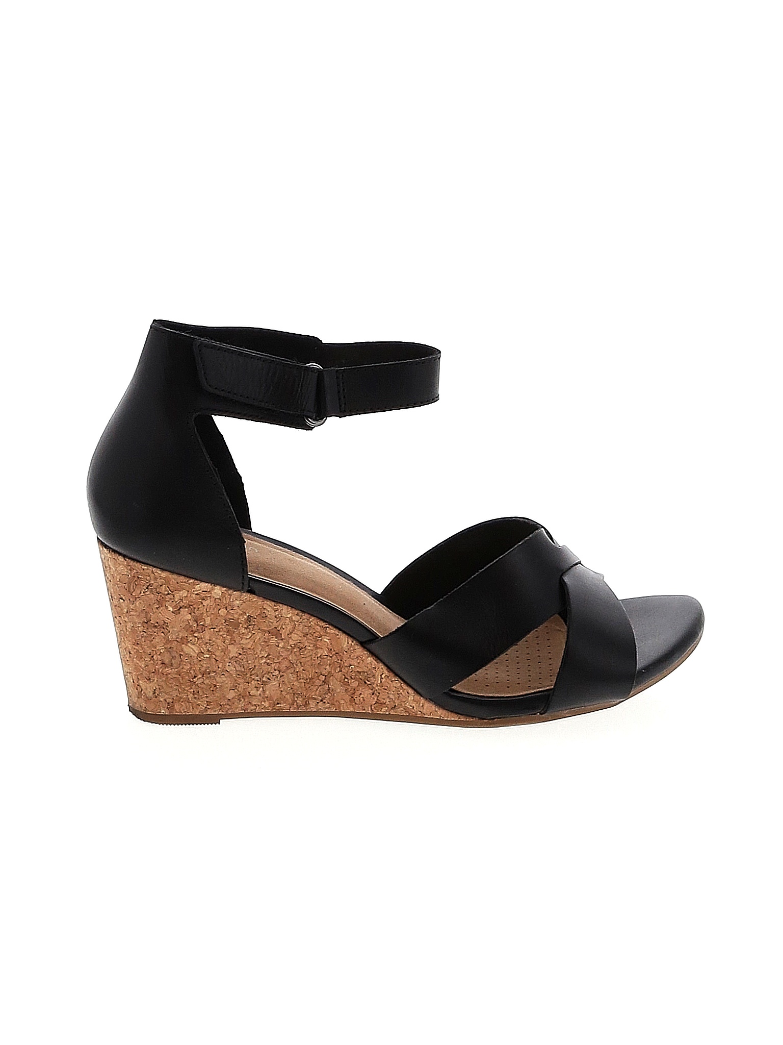 Clarks Solid Black Wedges Size 8 1/2 - 70% off | thredUP