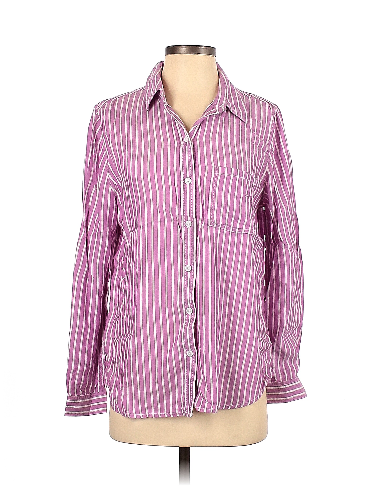 Beach Lunch Lounge Stripes Pink Long Sleeve Button-Down Shirt Size S - 85% off | thredUP