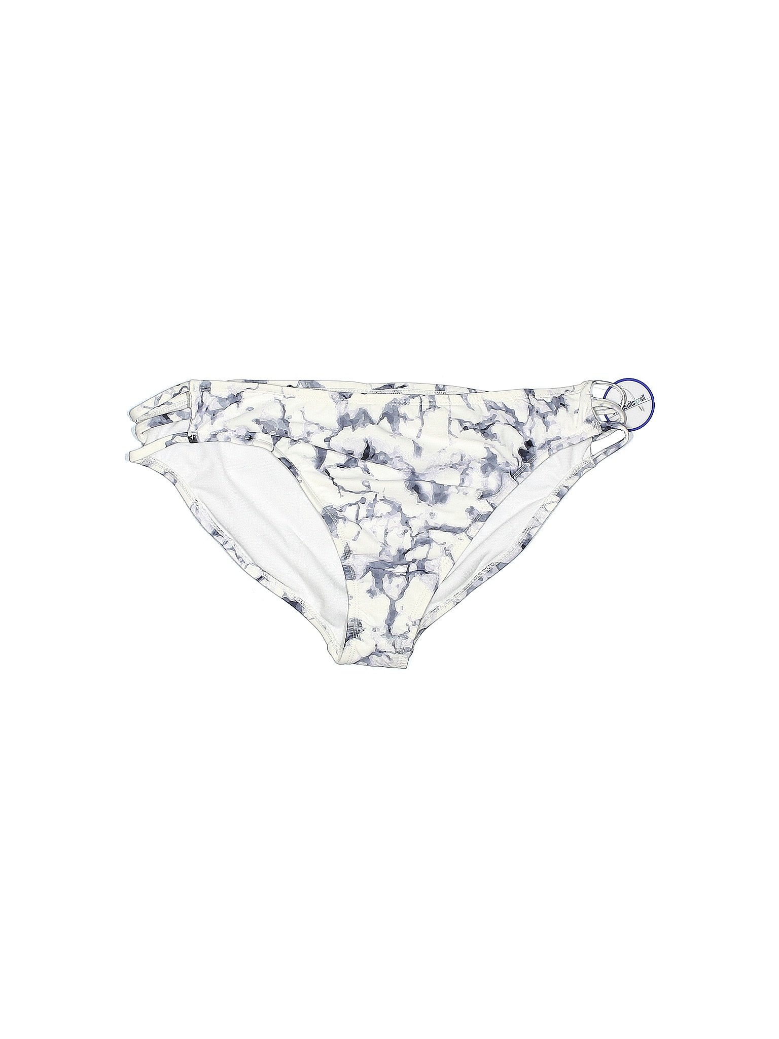 Swimsuits For All Floral Floral Motif Acid Wash Print Damask Baroque Print White Swimsuit