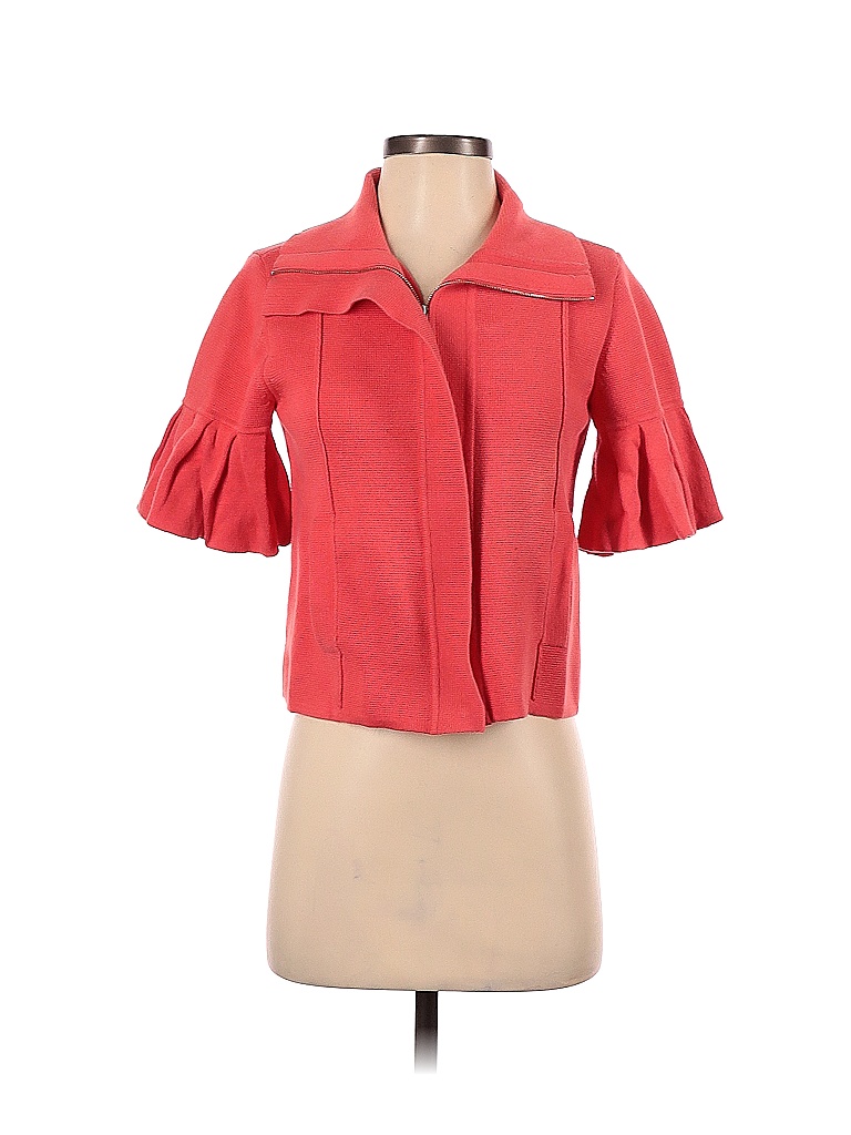 Magaschoni 100% Cotton Solid Pink Orange Cardigan Size XS - 94% off | thredUP