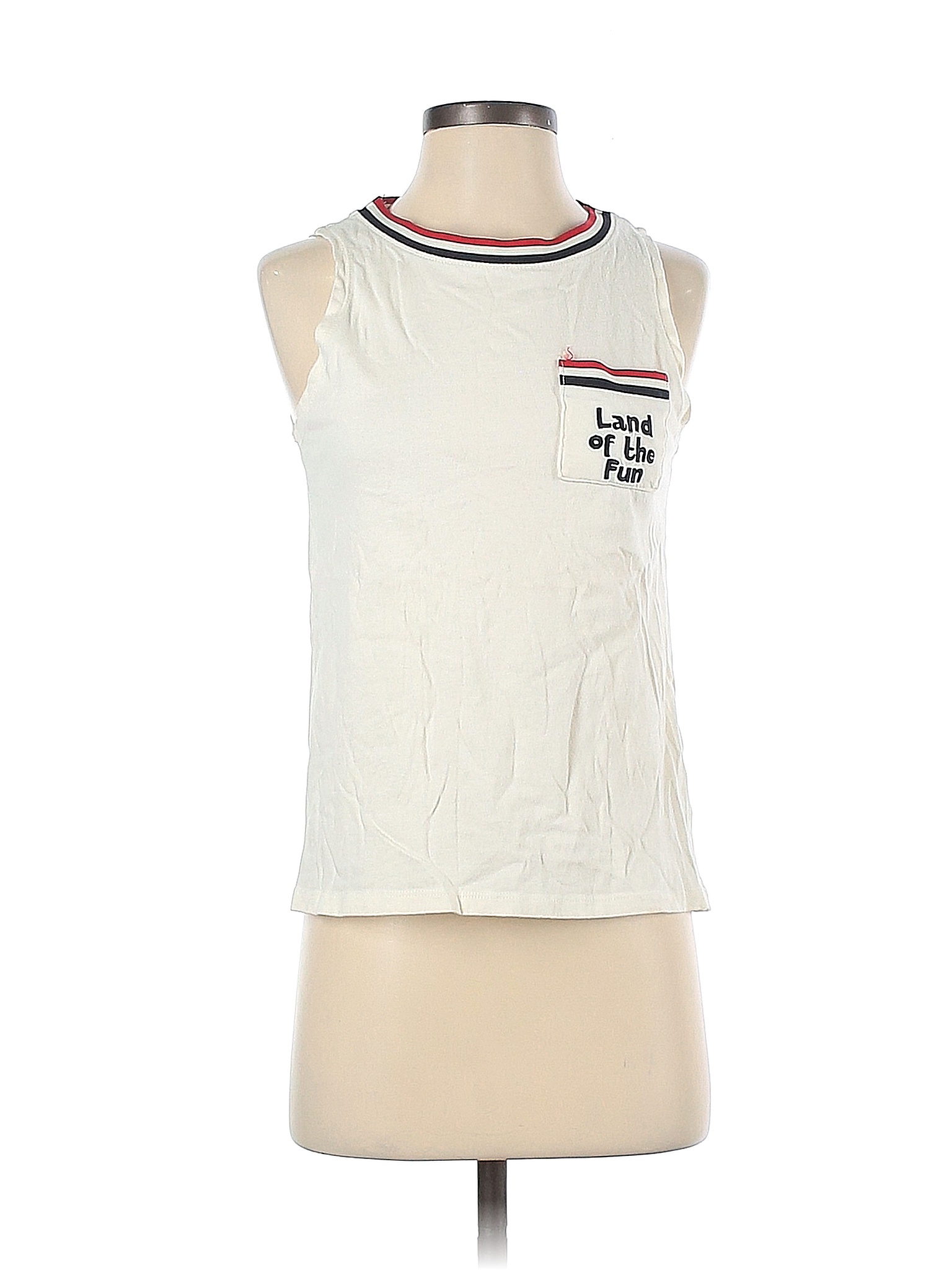 Junk Food 100% Cotton Solid White Tank Top Size S - 52% off | thredUP