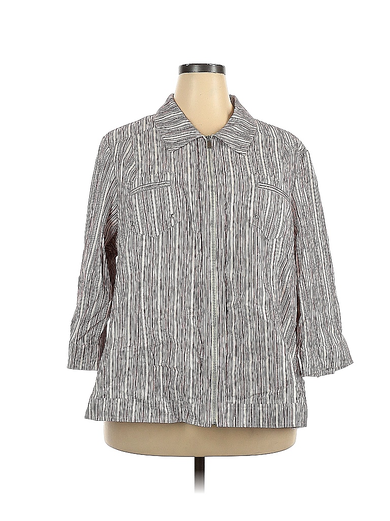 Cj Banks 100% Cotton Stripes Ivory Jacket Size 3X (Plus) - 66% off ...
