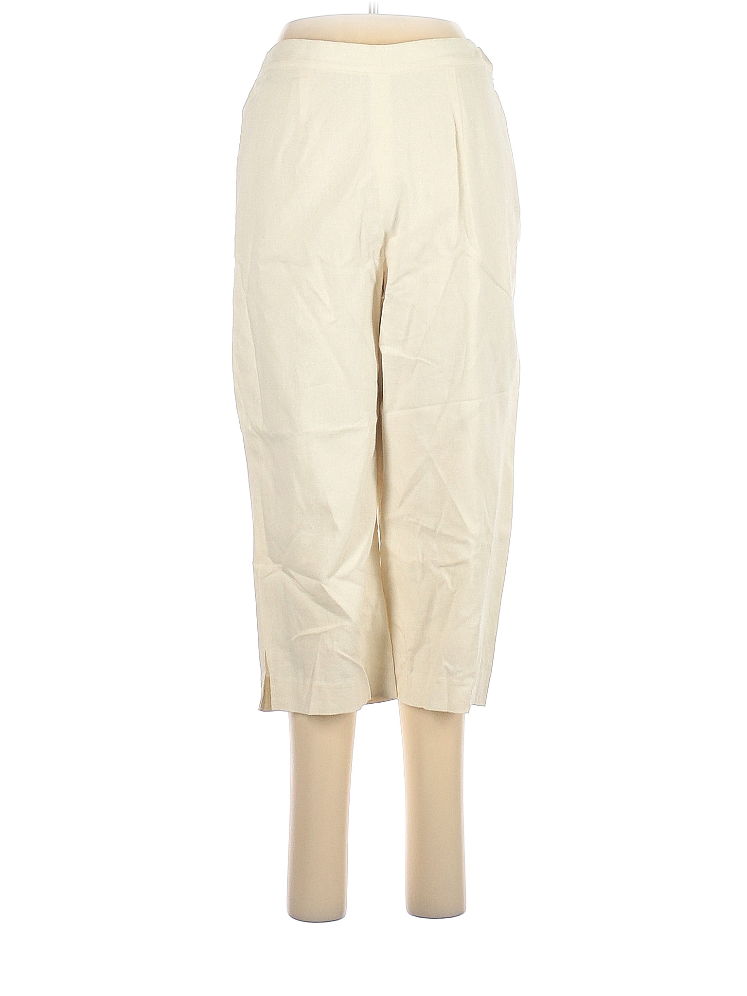 Chadwicks Solid Ivory Linen Pants Size 8 - 62% off | thredUP