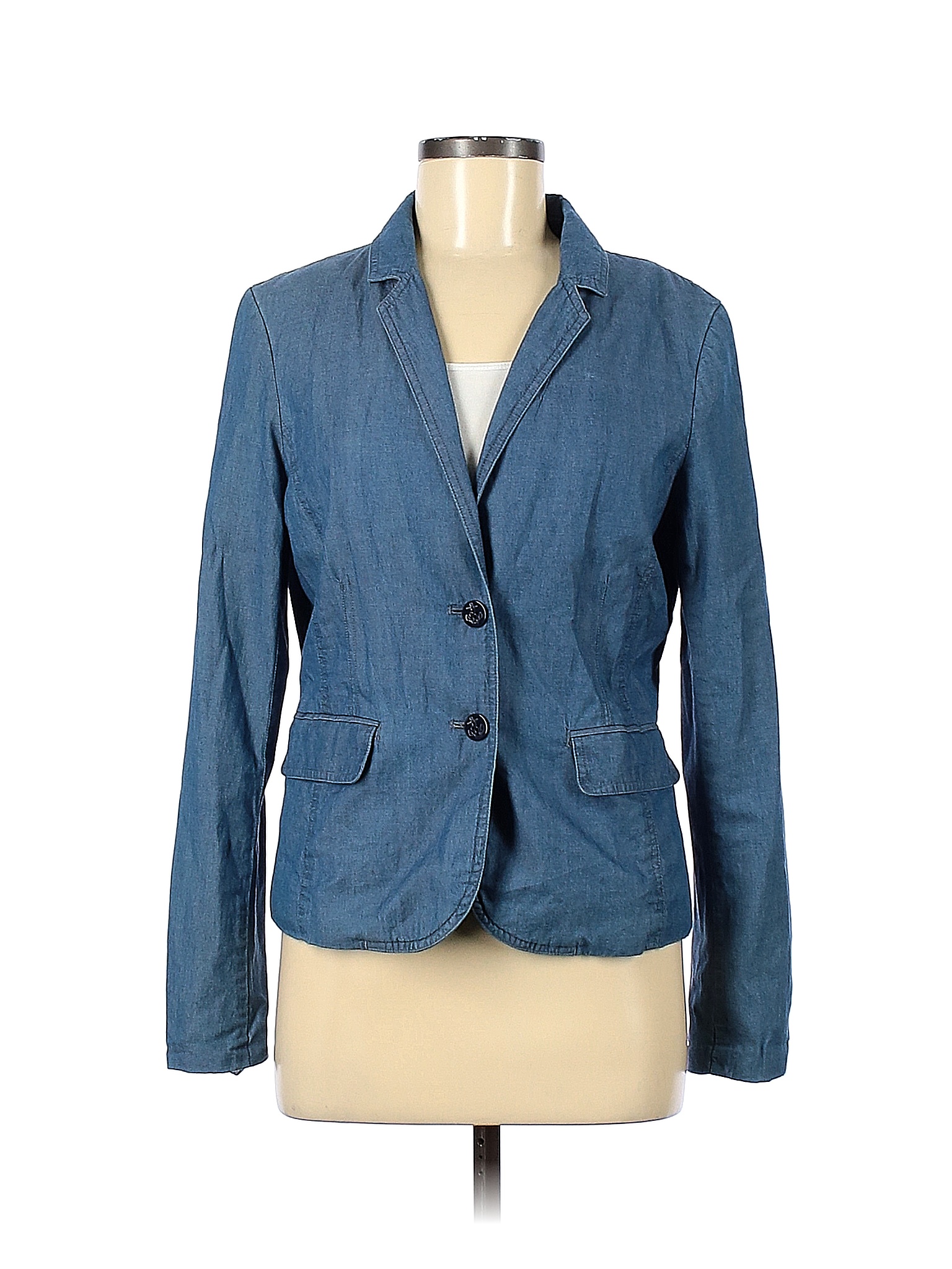 Kenar 100% Cotton Solid Blue Blazer Size M - 85% off | thredUP