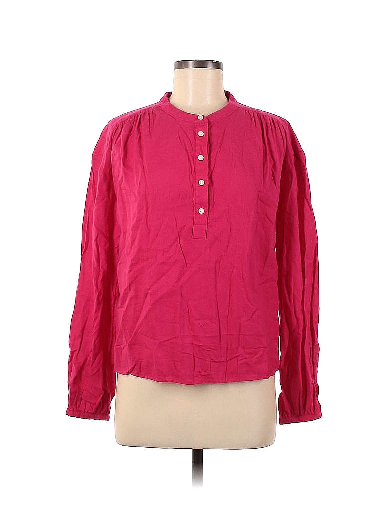 Gap 100% Cotton Solid Pink Long Sleeve Blouse Size M - 73% off | thredUP
