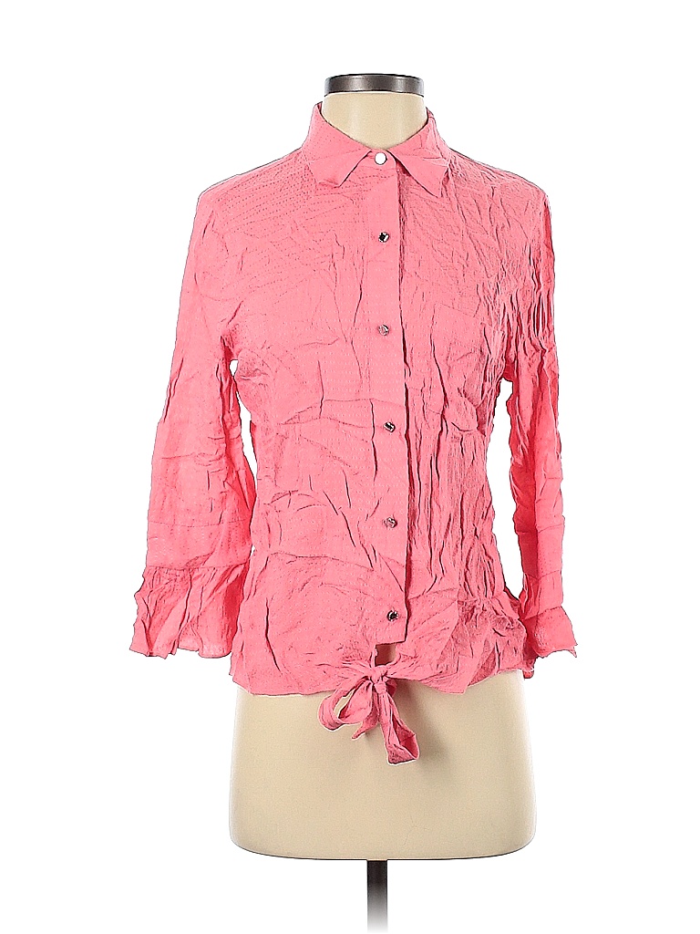 Ivanka Trump 100% Rayon Solid Pink Long Sleeve Button-Down Shirt Size S - 78% off | thredUP