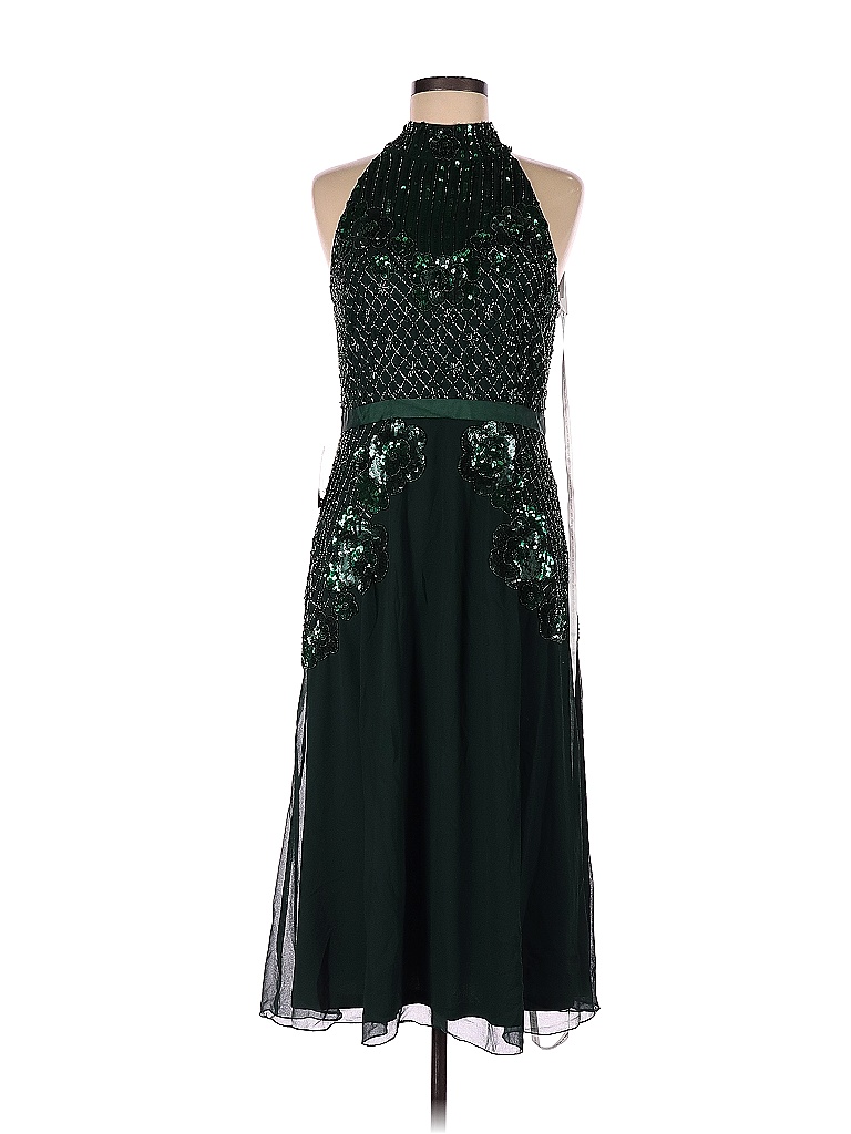 Frock And Frill 100 Polyester Solid Green Cocktail Dress Size 6 77