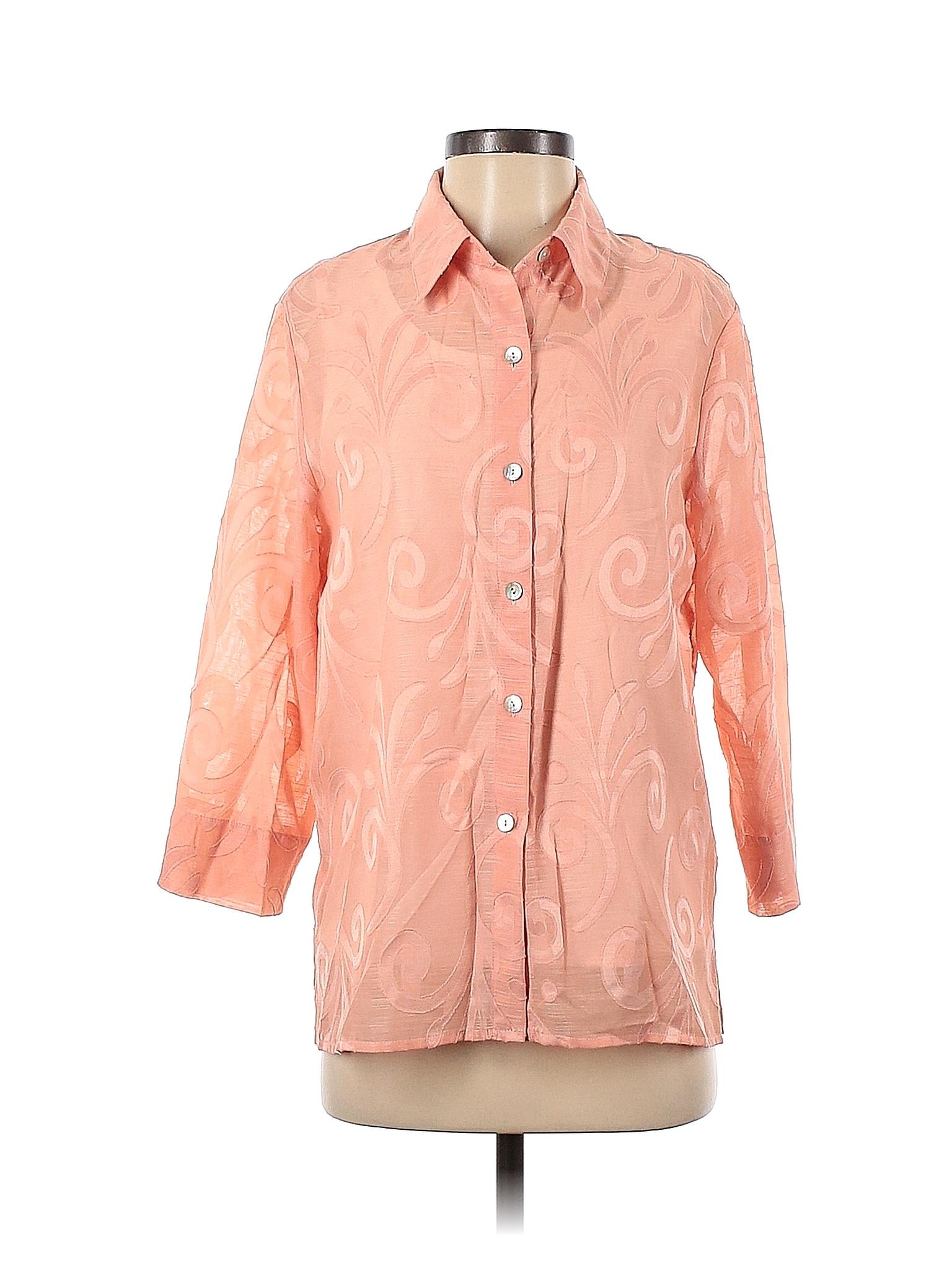 Alfred Dunner Solid Pink Long Sleeve Blouse Size S - 65% off | thredUP