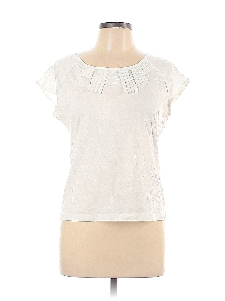 Talbots Solid White Short Sleeve Top Size L (Petite) - 74% off | thredUP