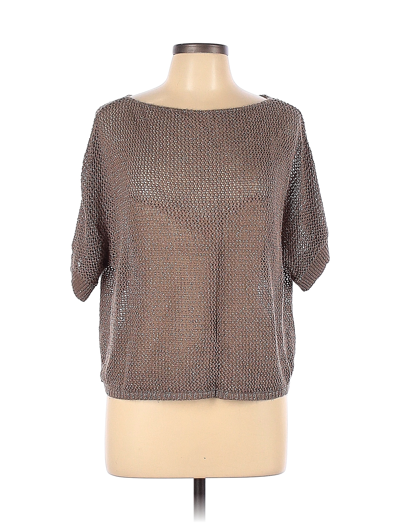 a.n.a. A New Approach Color Block Solid Brown Gray Pullover Sweater ...