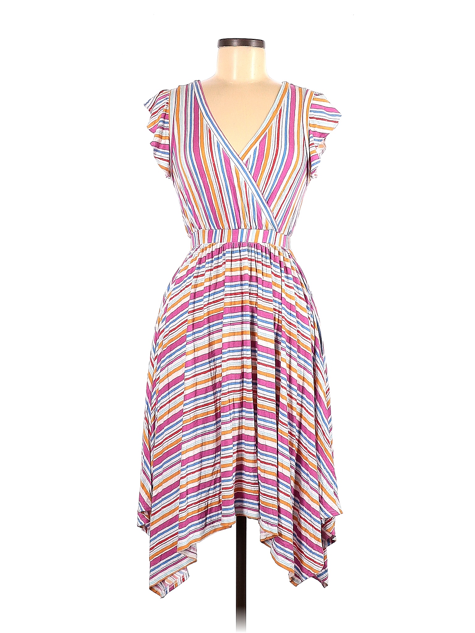 ModCloth Stripes Purple Pink Casual Dress Size S - 56% off | ThredUp