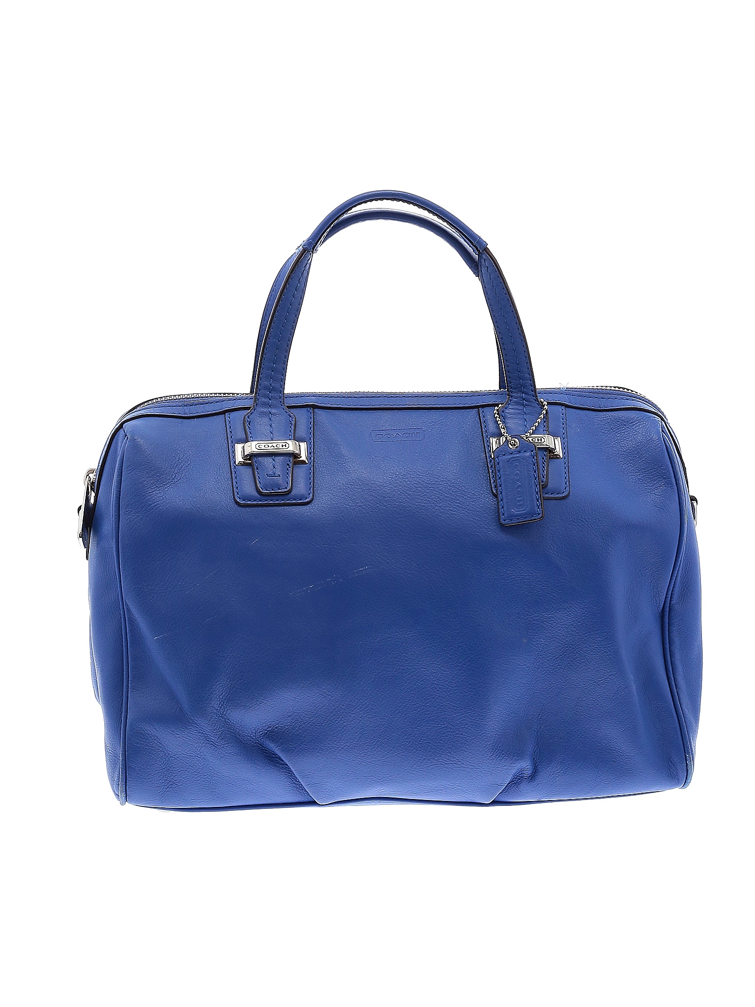 Coach 100% Leather Solid Blue Leather Satchel One Size - 74% off | thredUP