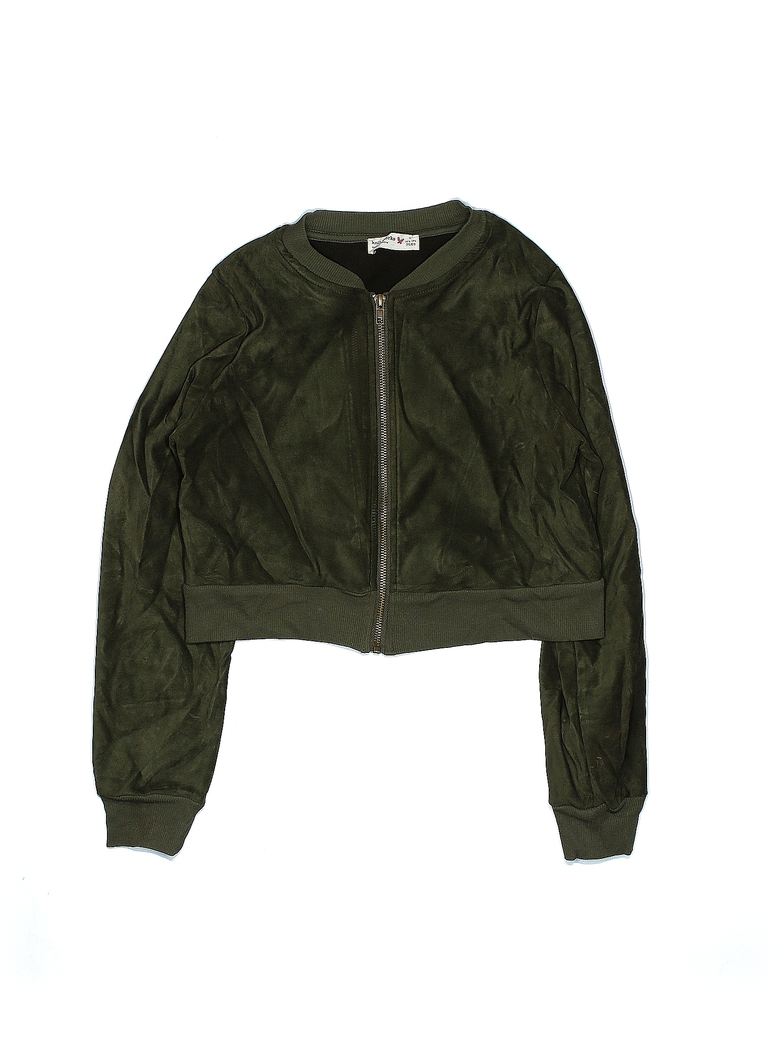 Knit Works Solid Colored Green Denim Jacket Size 14 (Plus) - 73% off ...