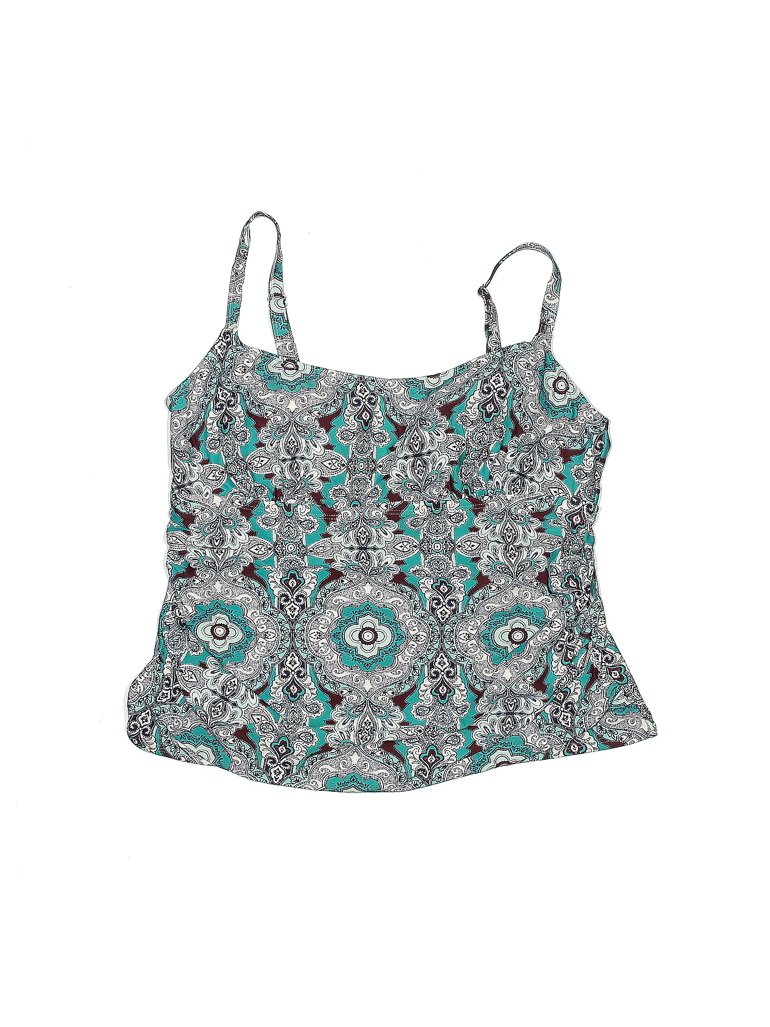 Swimsuits for all Floral Multi Color Teal Swimsuit Top Size 18 (Plus ...