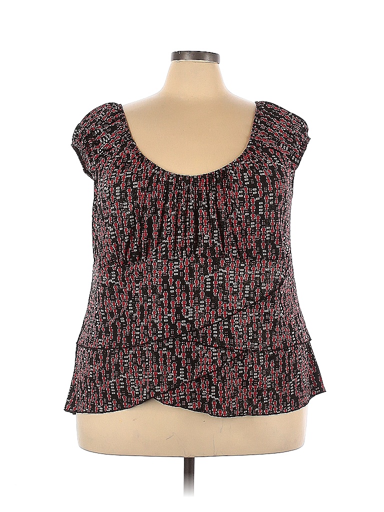 Venezia Floral Multi Color Black Sleeveless Top Size 26 - 28 Plus (Plus ...
