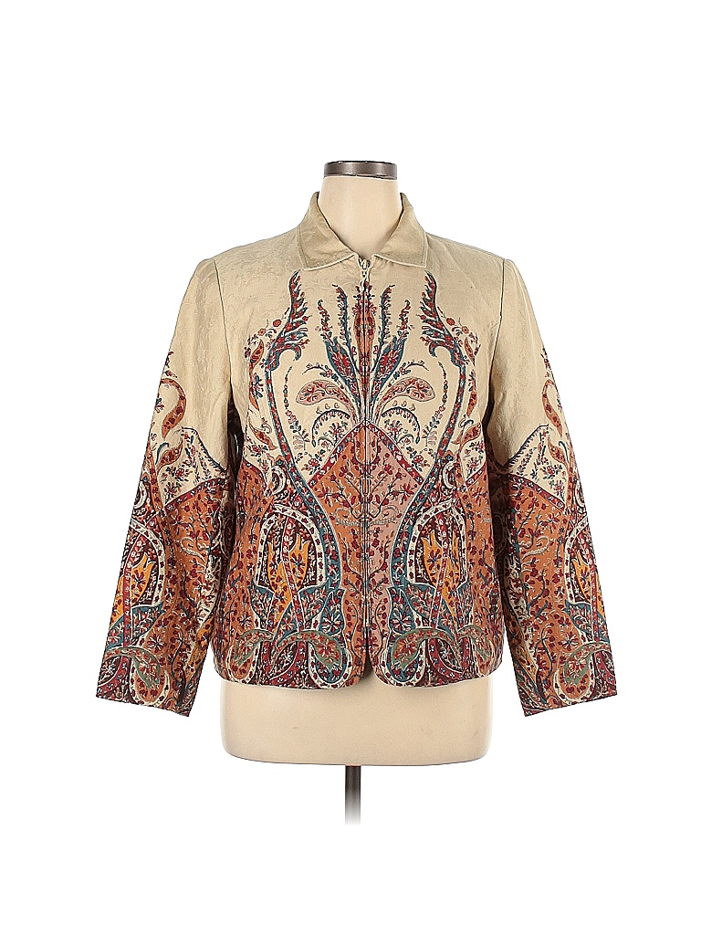 Coldwater Creek 100% Cotton Multi Color Tan Jacket Size XL - 77% off ...