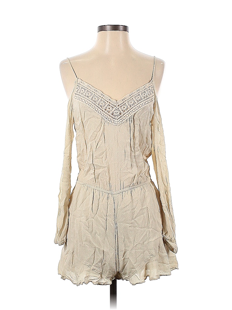 Ecote 100% Rayon Ivory Romper Size S - 84% off | ThredUp