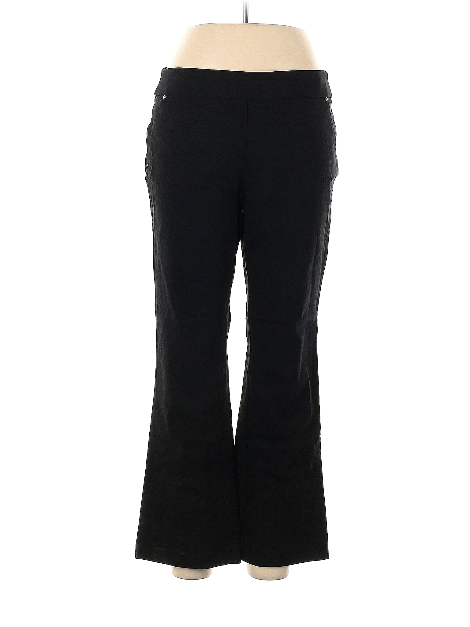Croft And Barrow Solid Black Casual Pants Size 14 55 Off Thredup