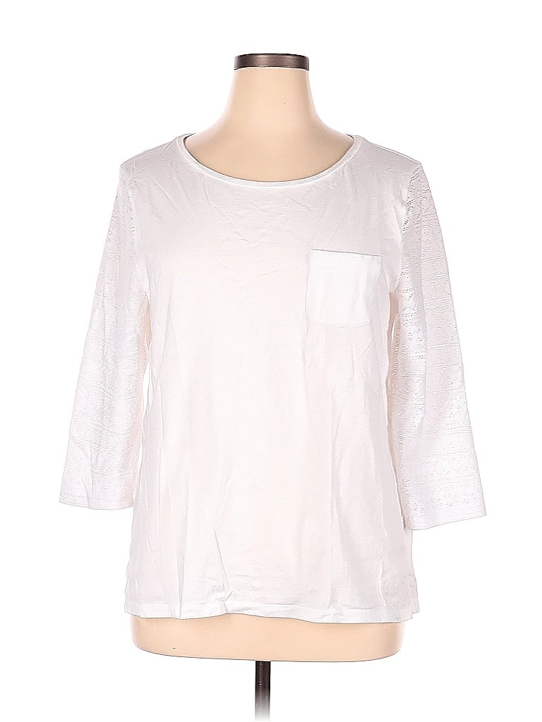 Talbots Outlet Solid White Long Sleeve Top Size XL - 55% off | thredUP