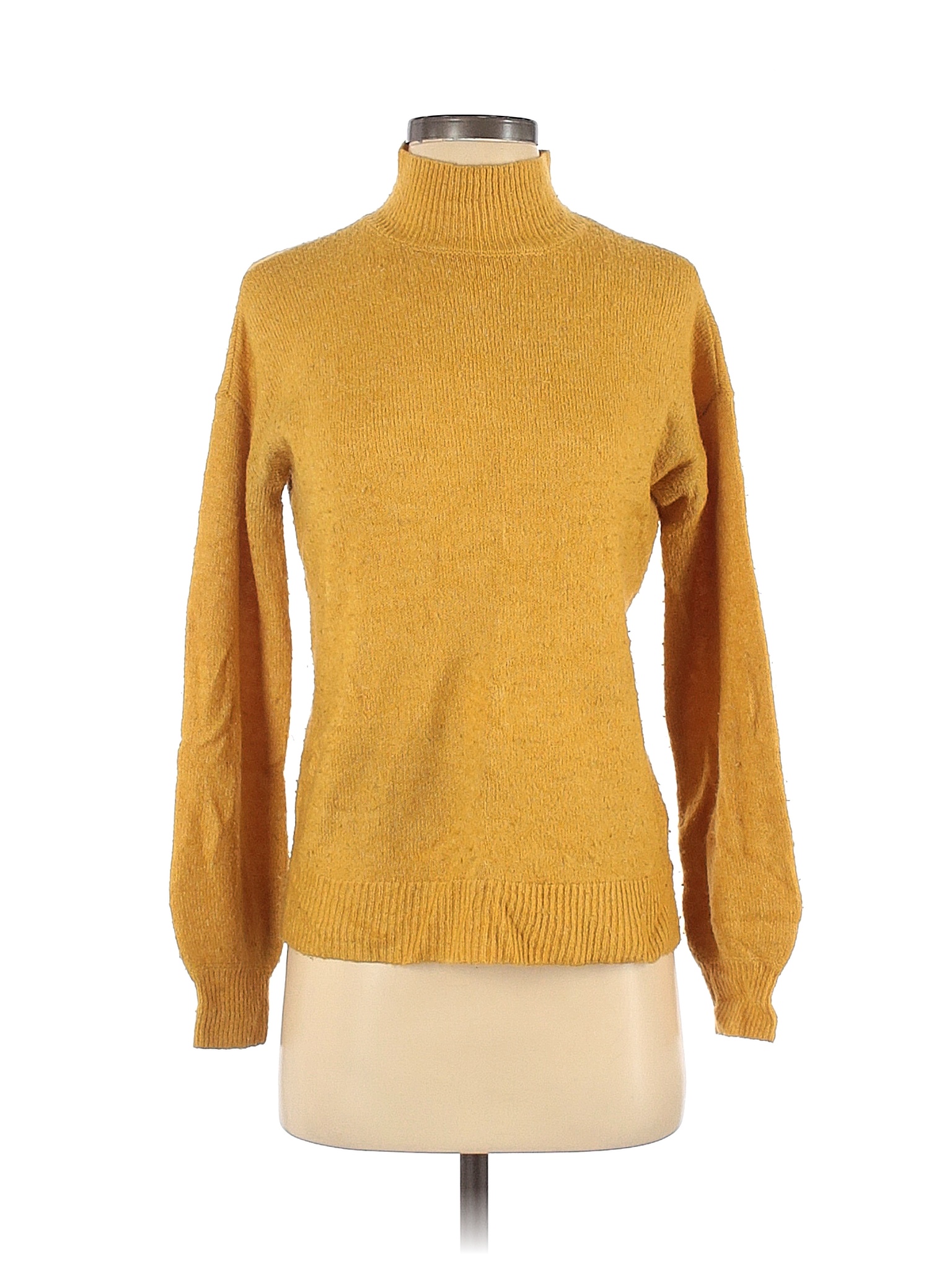 Marled by Reunited Color Block Solid Colored Yellow Pullover Sweater ...