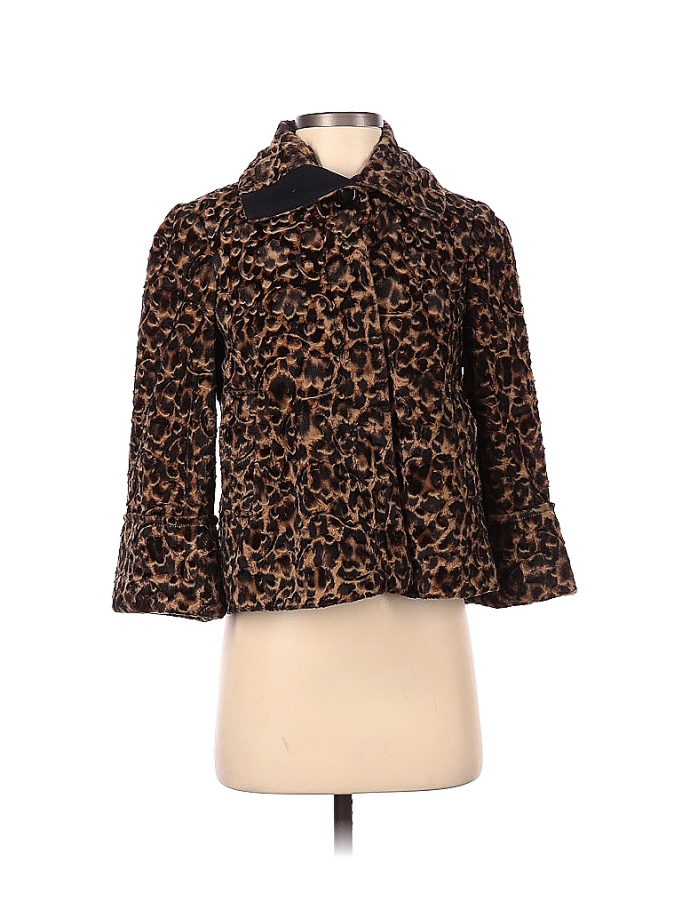 Etcetera 100% Polyester Animal Print Leopard Print Colored Brown Jacket ...