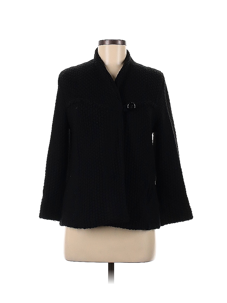 Ann Taylor 100 Wool Solid Black Wool Cardigan Size M 80 Off Thredup