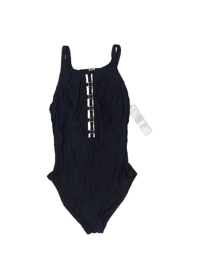 Amoressa Solid Black One Piece Swimsuit Size 14 58 Off Thredup