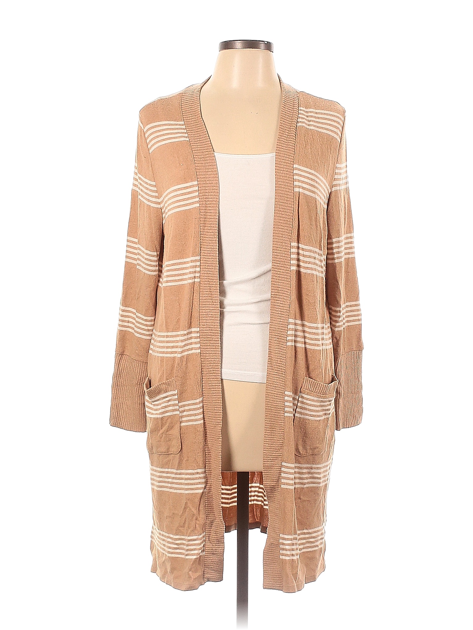 Market and Spruce Color Block Stripes Tan Cardigan Size L - 76% off ...