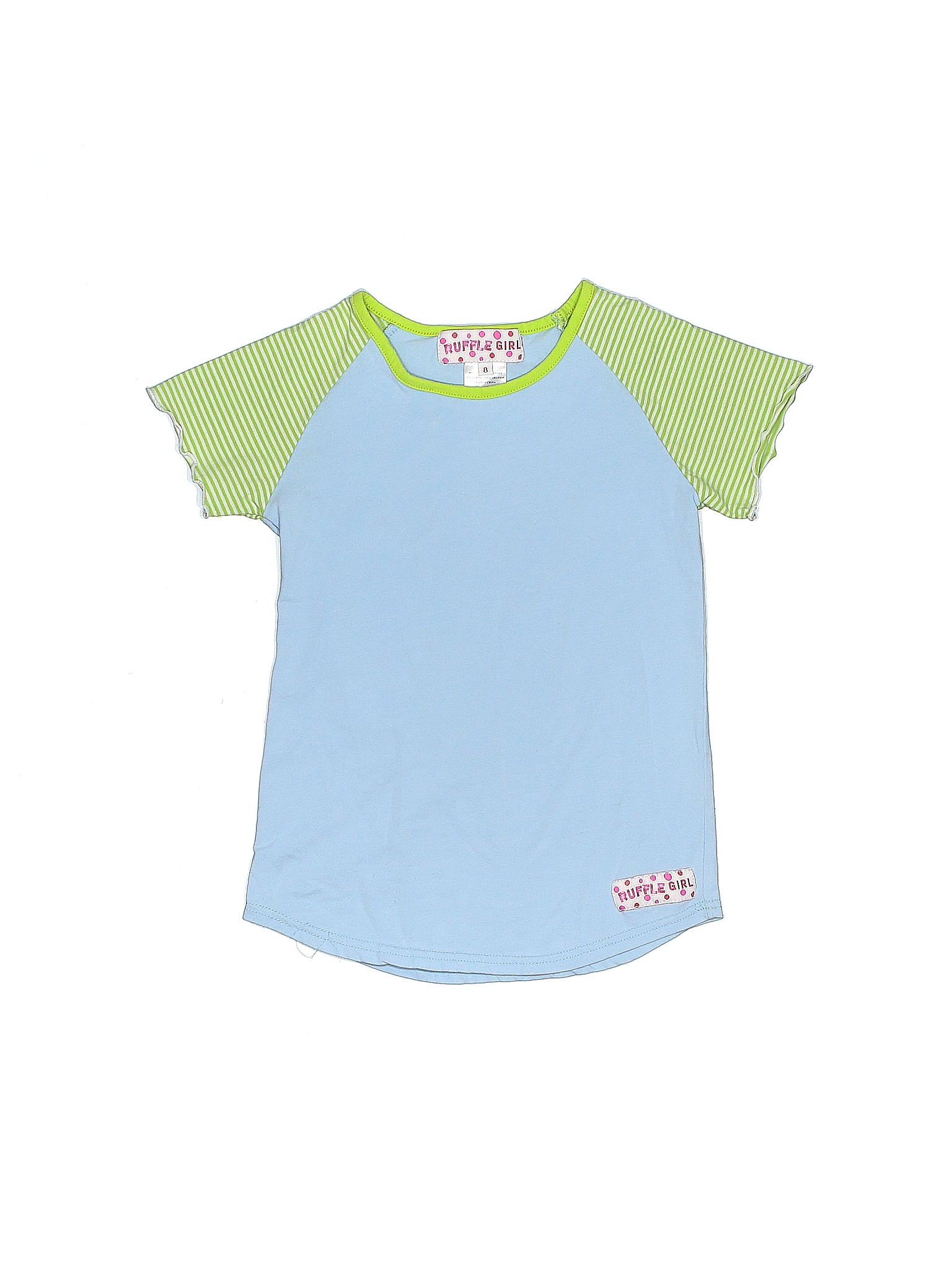 Ruffle Girl Solid Blue Short Sleeve Top Size 8 43 Off Thredup