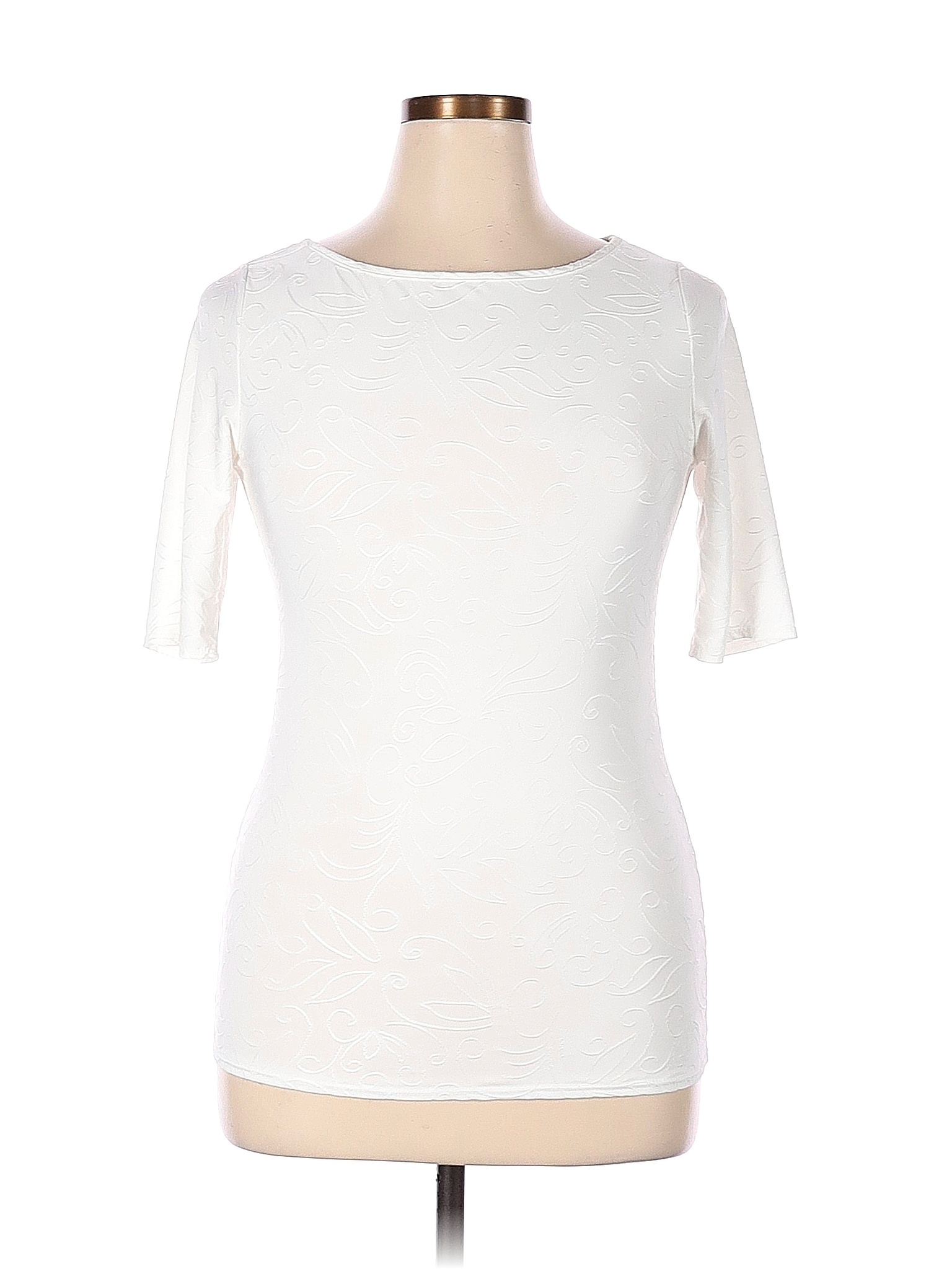 American City Wear Solid White Ivory Short Sleeve Top Size Xl 23 Off