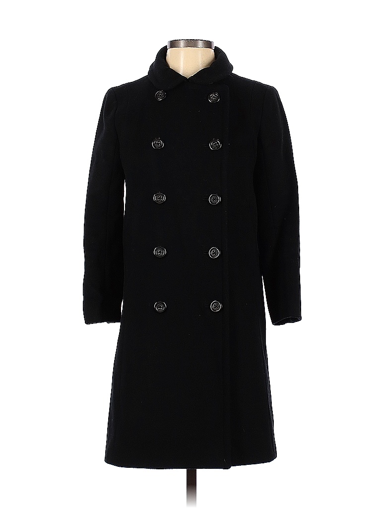 J.Crew 100% Wool Solid Black Wool Coat Size 4 - 75% off | thredUP