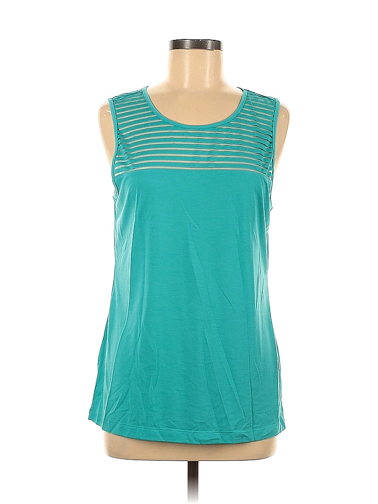 Cato Color Block Solid Blue Sleeveless Top Size M - 43% off | thredUP