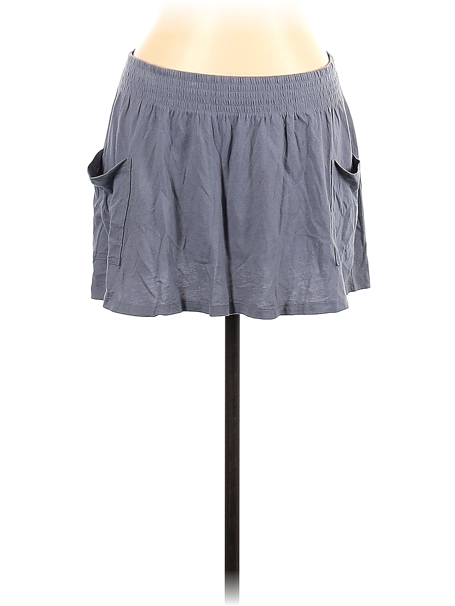 Mandee 100% Cotton Solid Gray Casual Skirt Size L - 73% off | thredUP