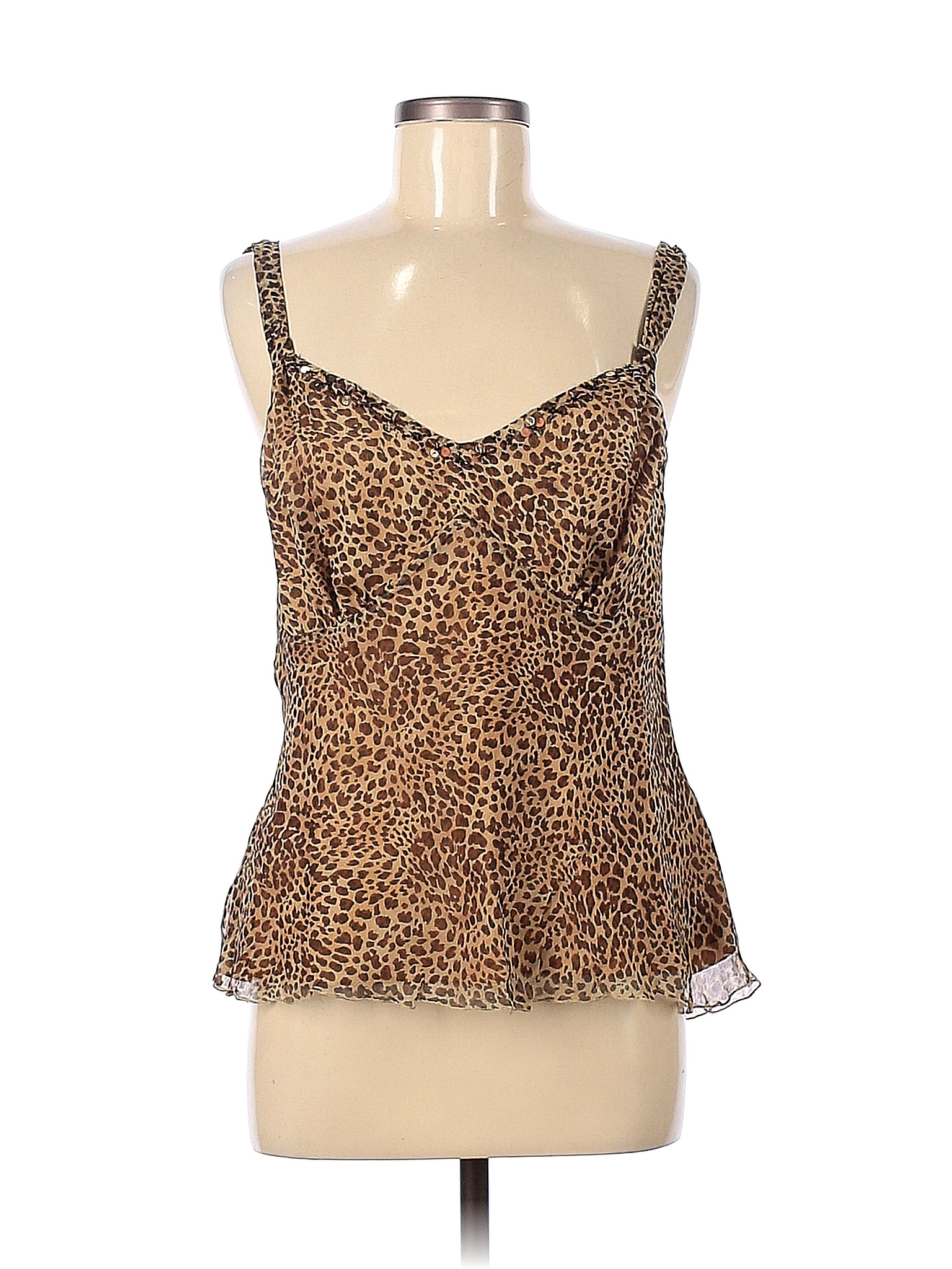 Spenser Jeremy 100% Silk Tan Sleeveless Silk Top Size L - 82% off | thredUP