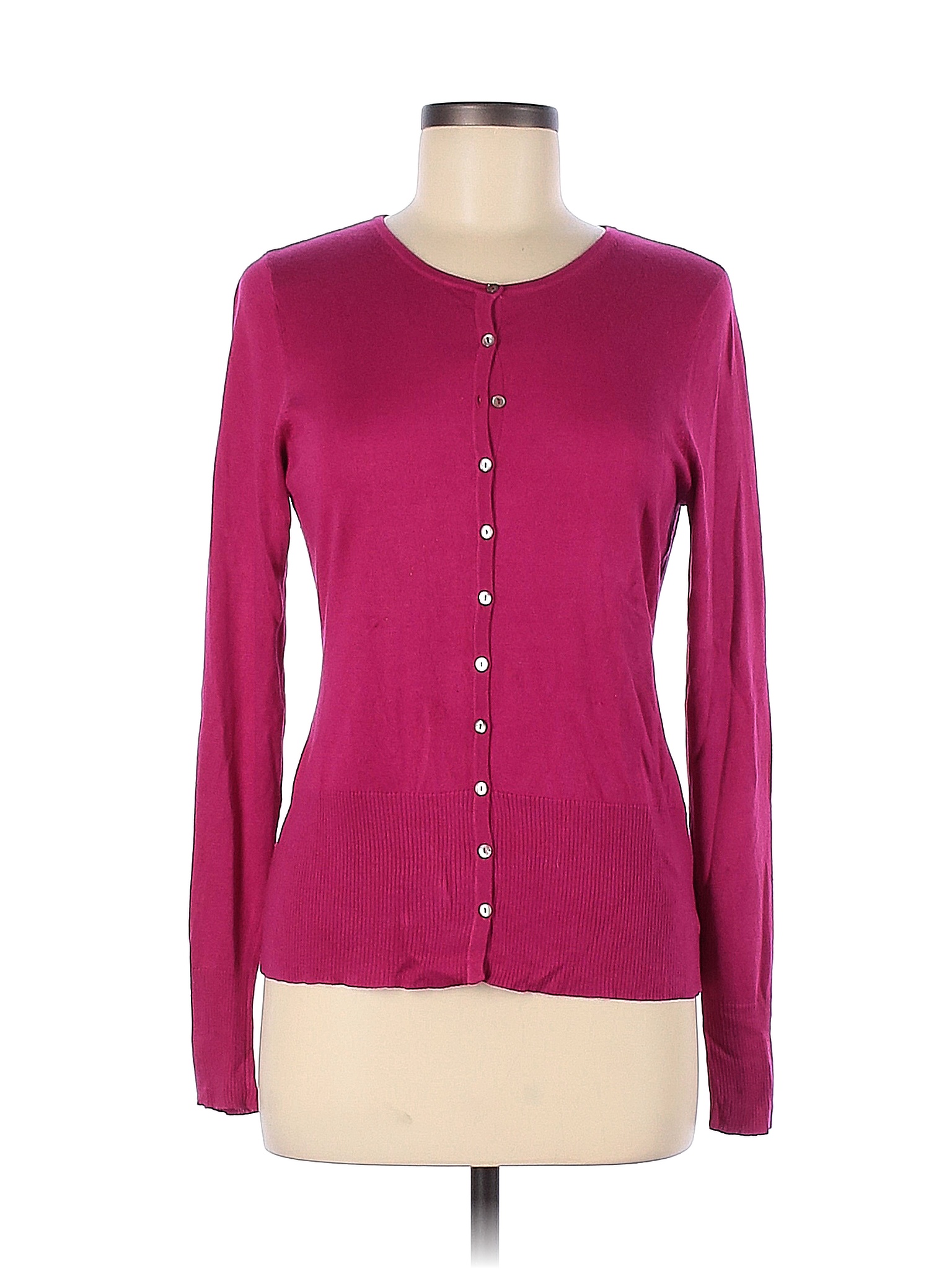 Sigrid Olsen Color Block Solid Colored Pink Silk Cardigan Size M - 84% off | thredUP