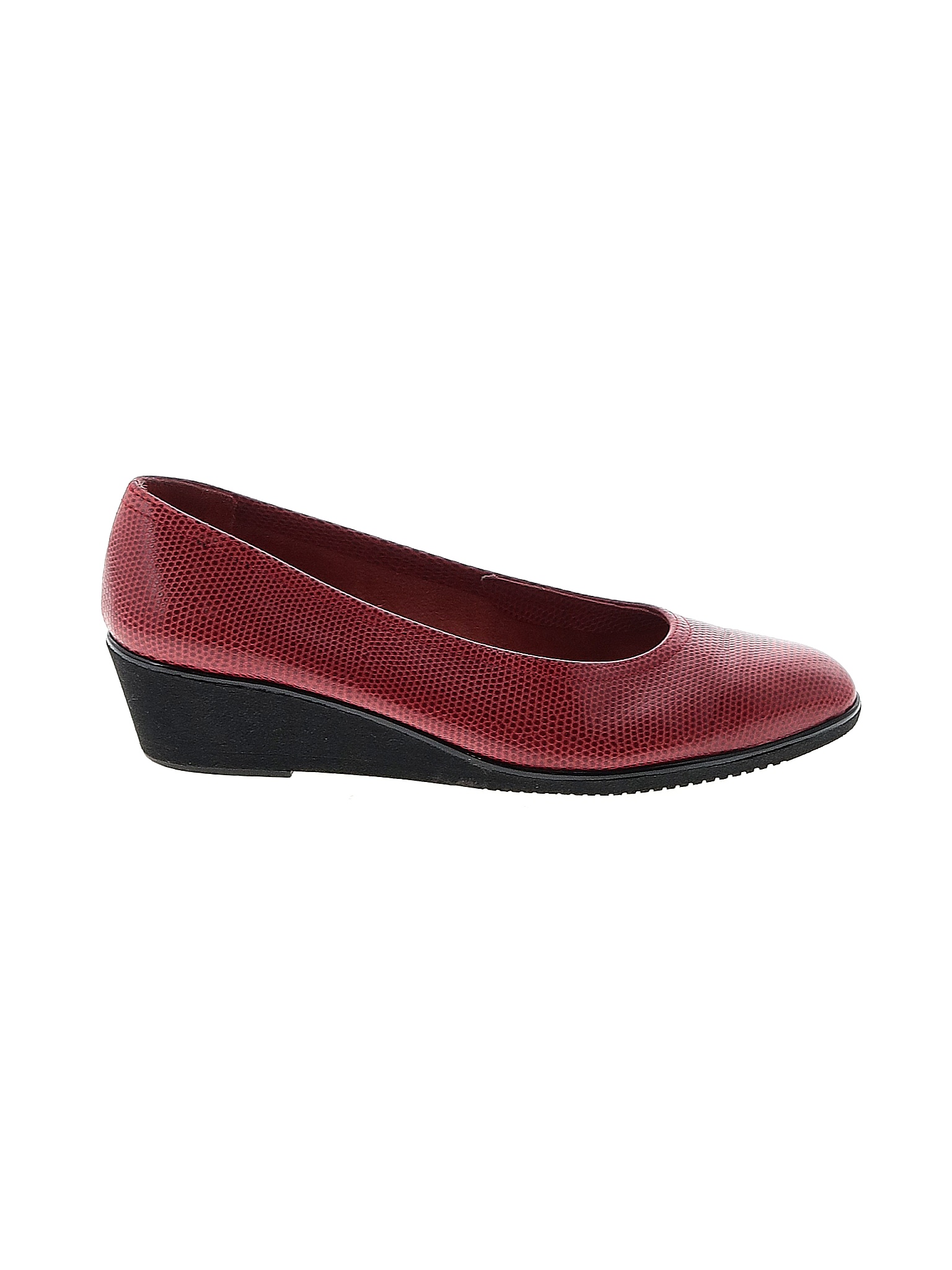 Salvatore Ferragamo 100% Leather Solid Colored Red Wedges Size 5 1/2 ...