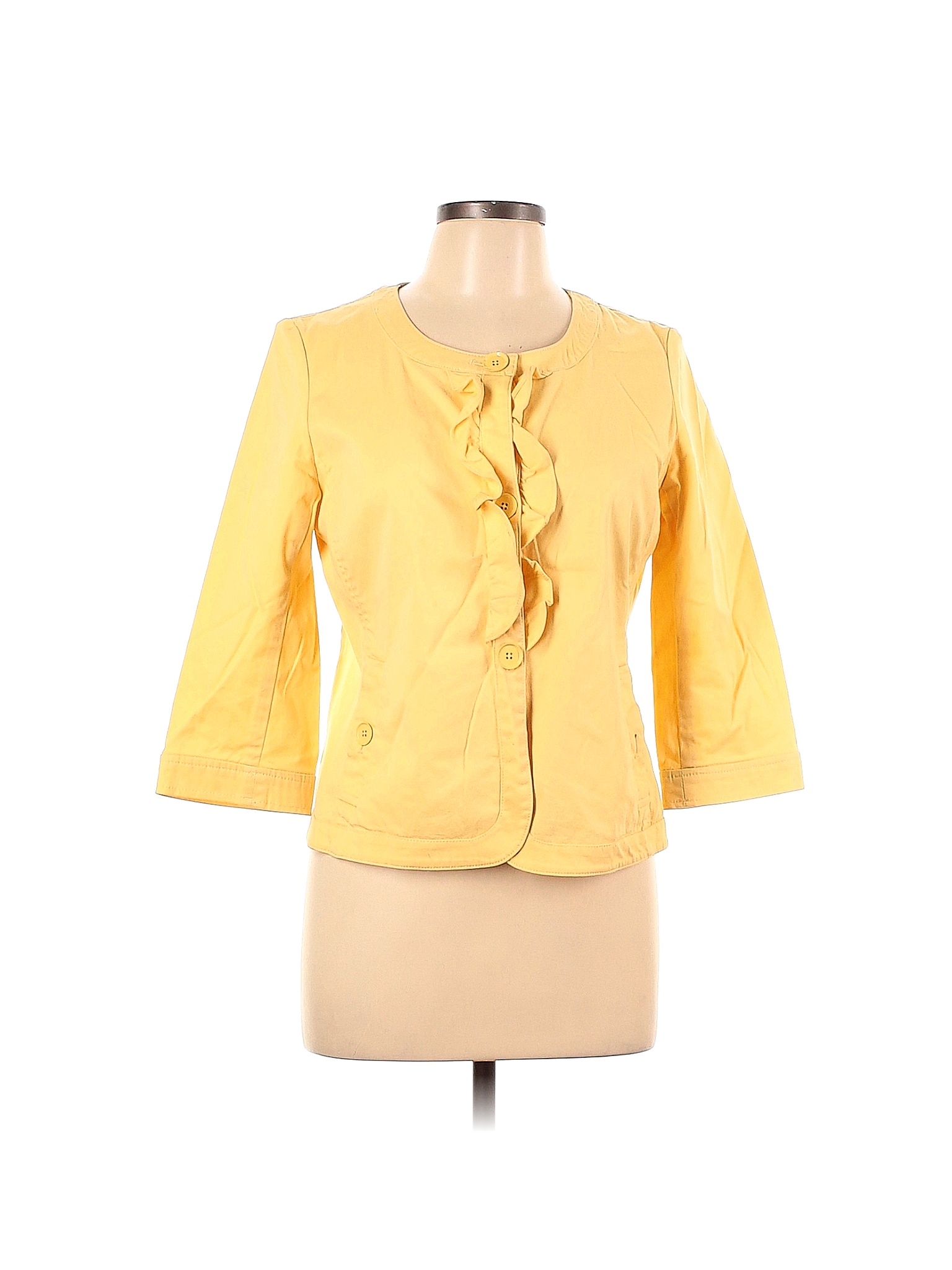 Talbots Solid Colored Yellow Jacket Size 10 (Petite) - 87% off | thredUP