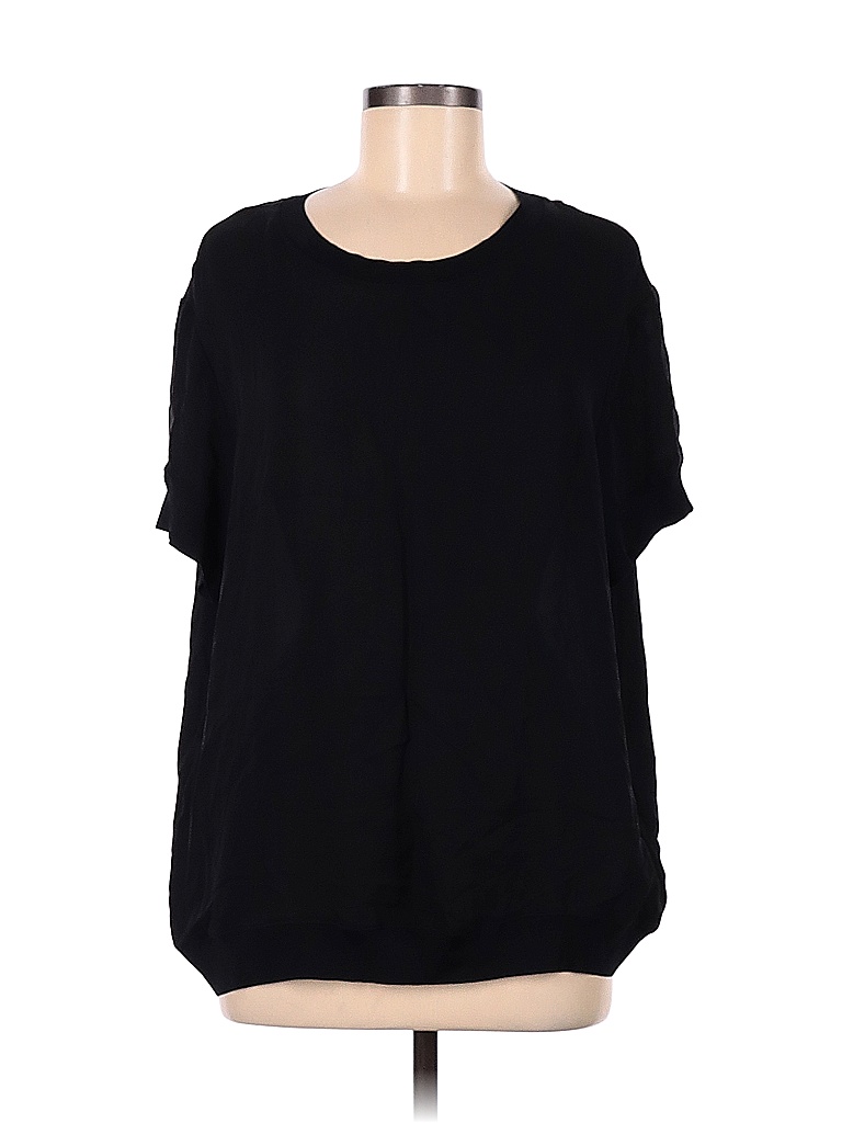 Carlisle 100% Silk Solid Black Short Sleeve Silk Top Size 8 - 89% off | thredUP