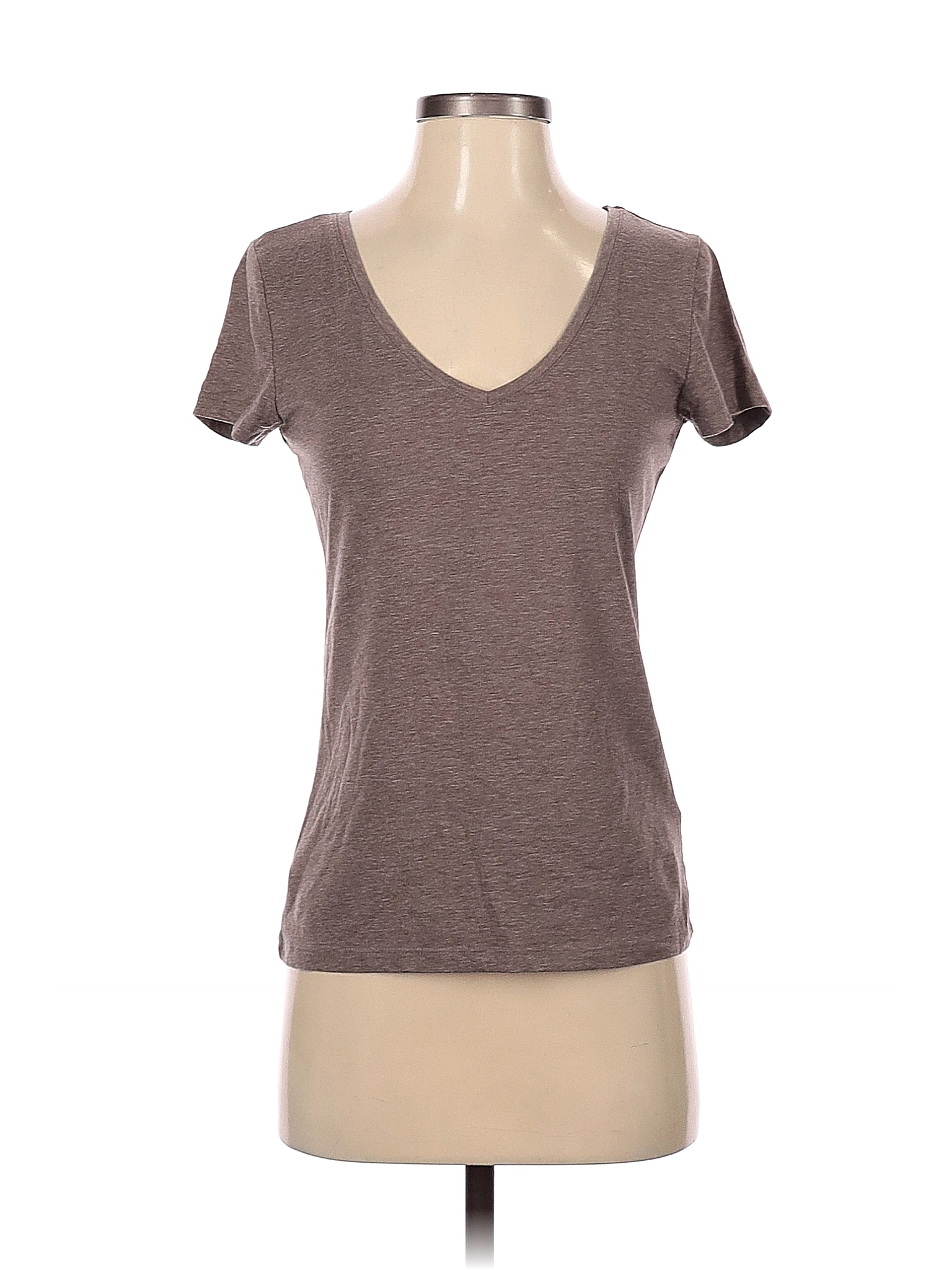 H&M Solid Colored Brown Short Sleeve T-Shirt Size S - 45% off | thredUP